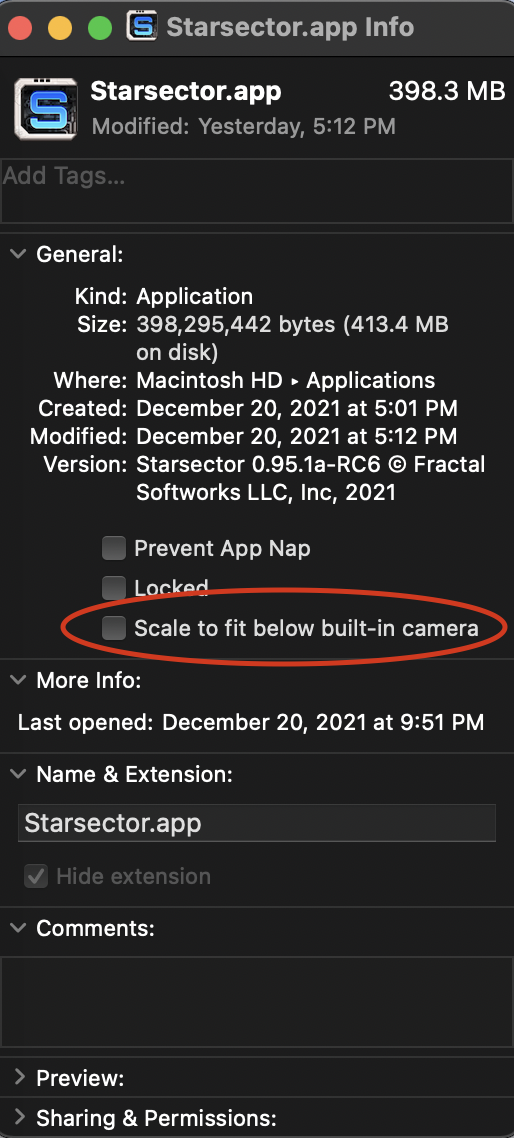 macOS 0.95.1a-RC6 Macbook Pro 14" 2021 Fullscreen and Windowed Weirdness